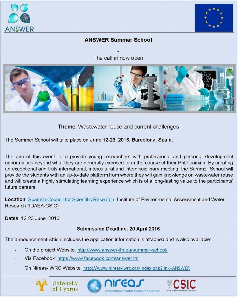 ANSWER project Summer School Call - Nireas